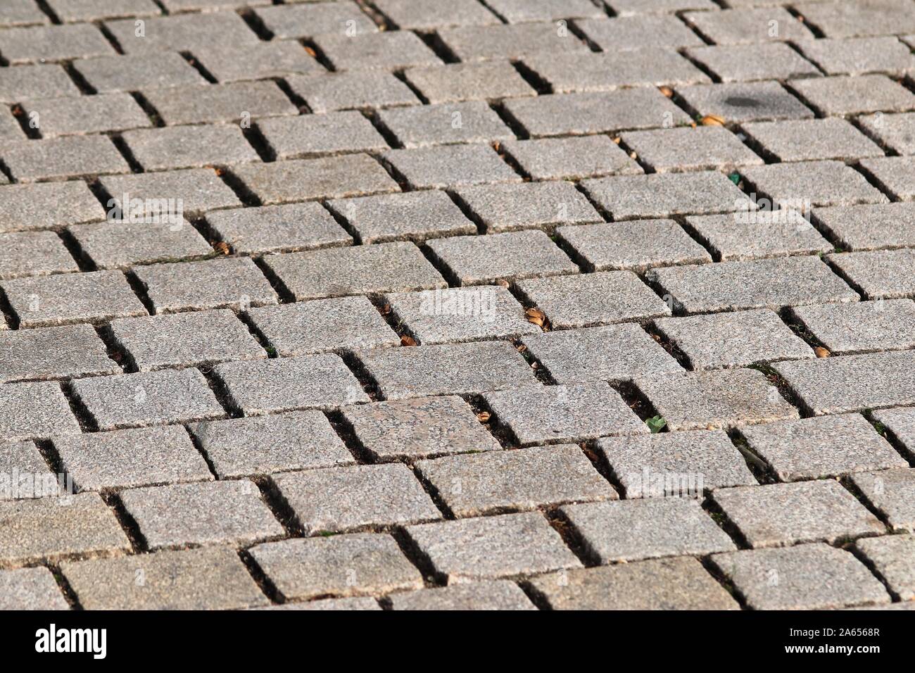 Highly detaled close up view on cobblestone textues with perspective in ...