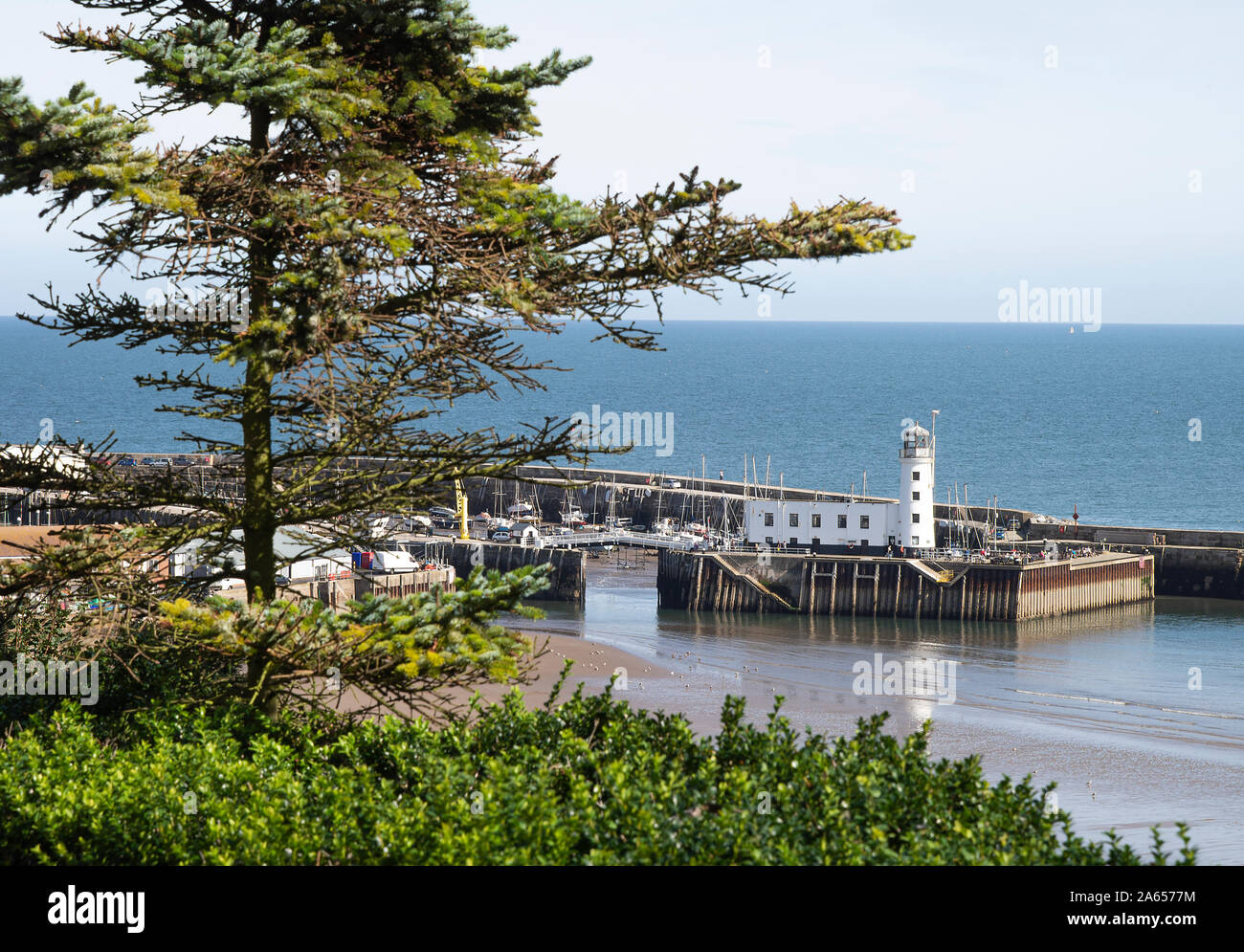 Beach Scarborough Lighthouse Uk High Resolution Stock Photography and ...