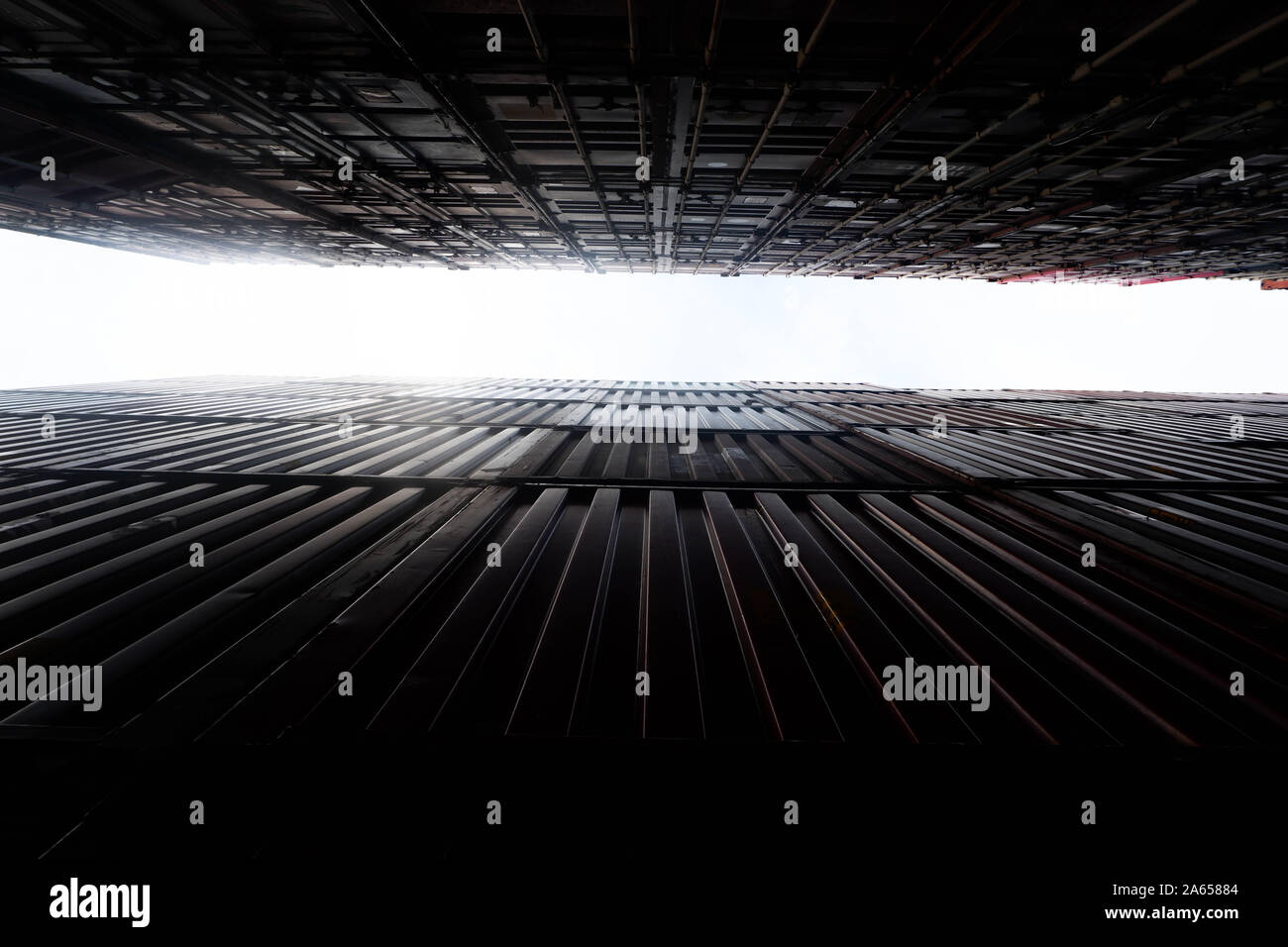 Front view of container stack Shining end Stock Photo - Alamy