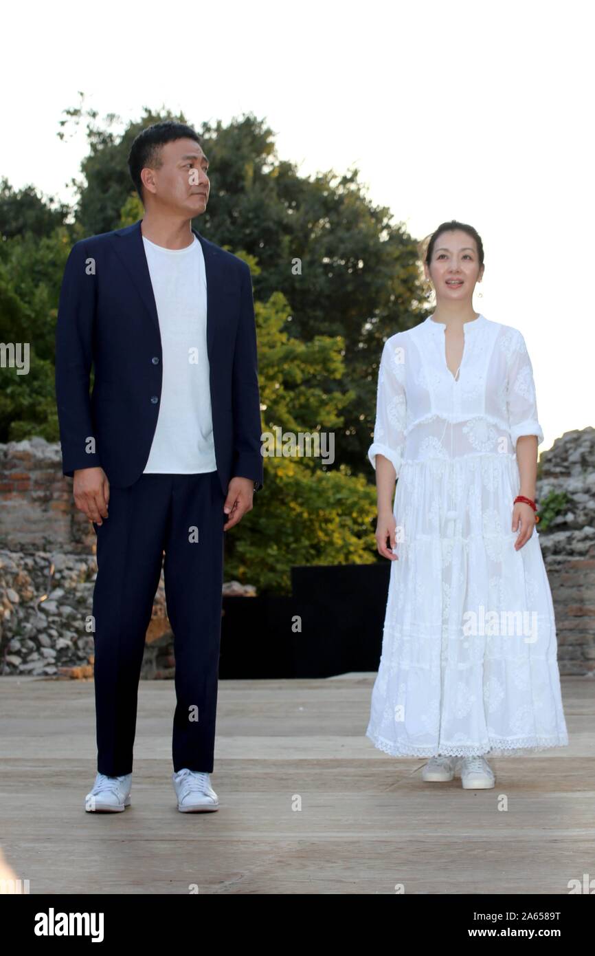 Taormina, Italy. 23rd Oct, 2019. Taormina: Hu Jun in Taormina with the ...