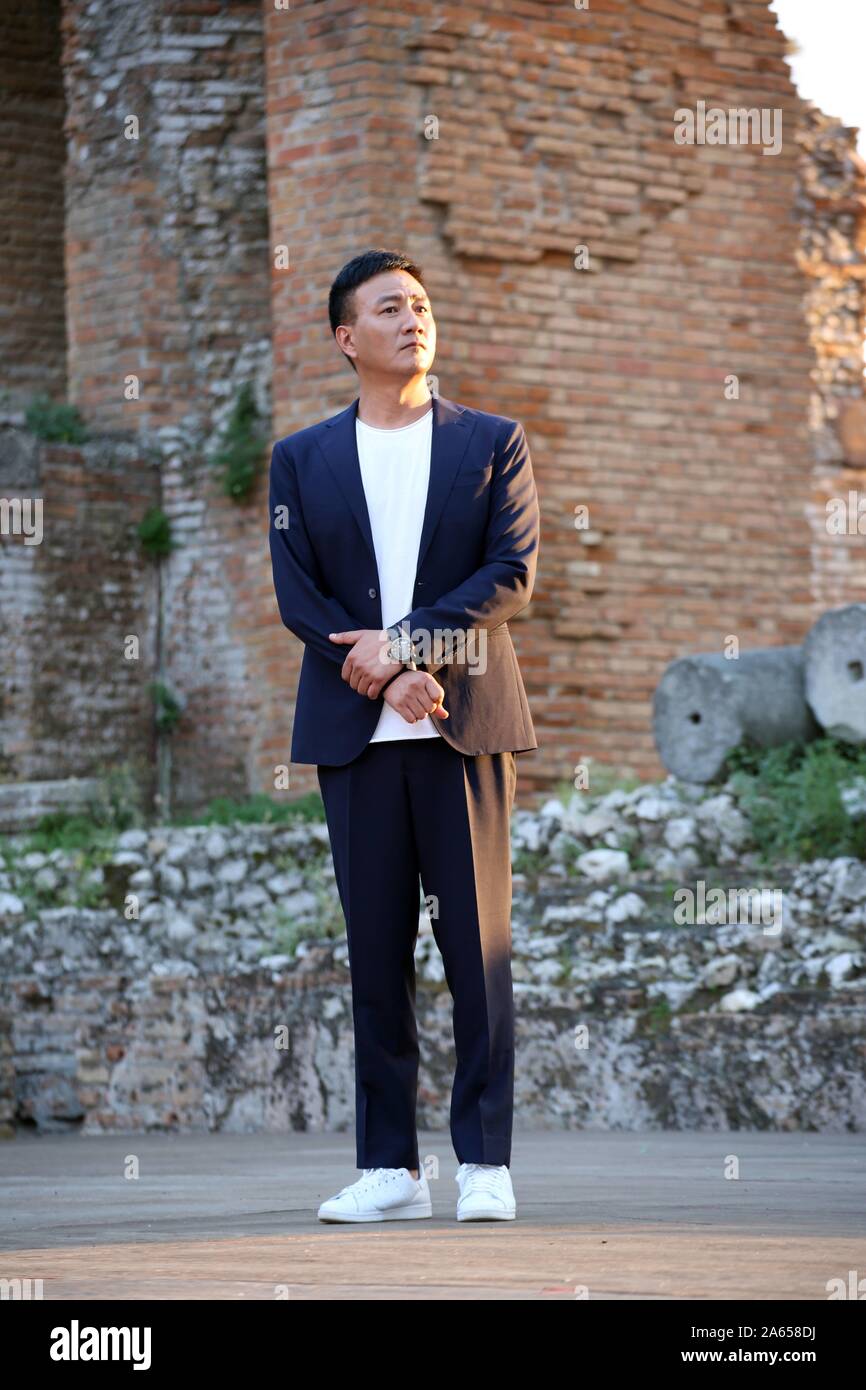Taormina, Italy. 23rd Oct, 2019. Taormina: Hu Jun in Taormina with the ...
