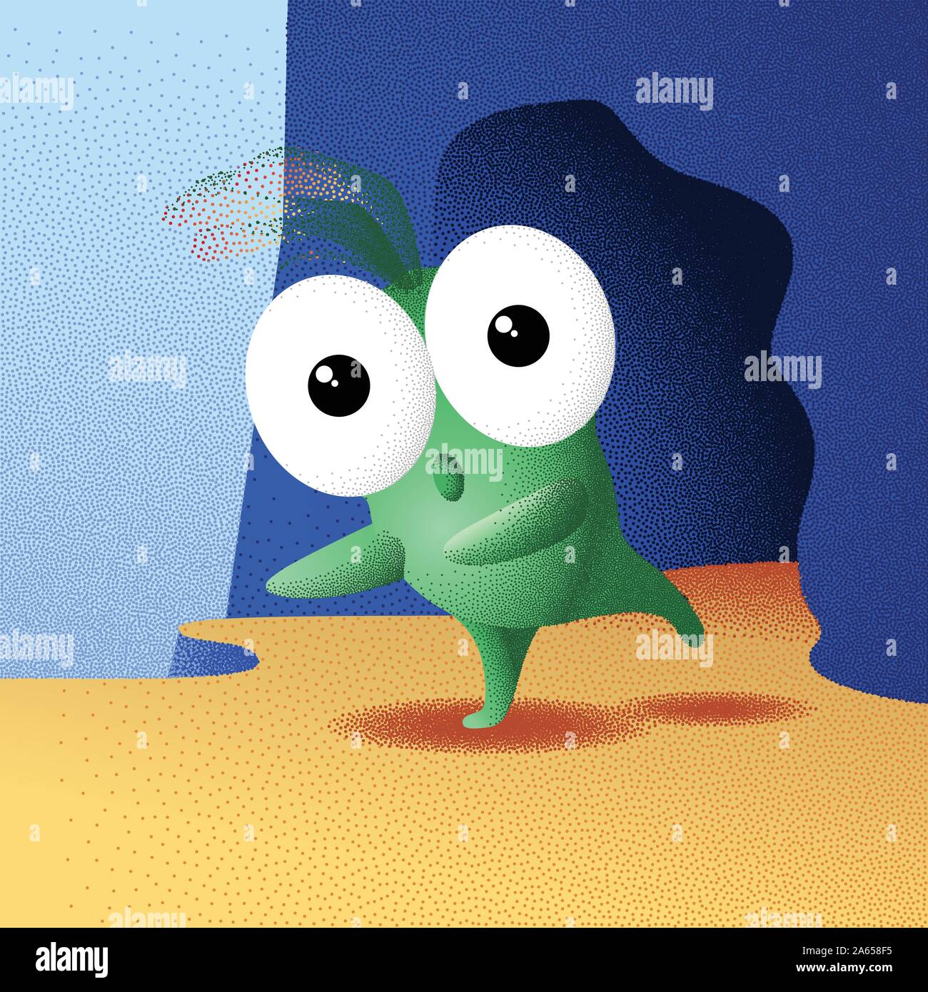 Scary little blue monster Stock Vector Images - Alamy