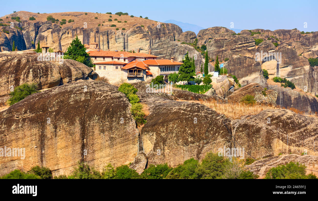 The Holy Trinity monastery in Meteora, Greece - Greek landscape Stock ...