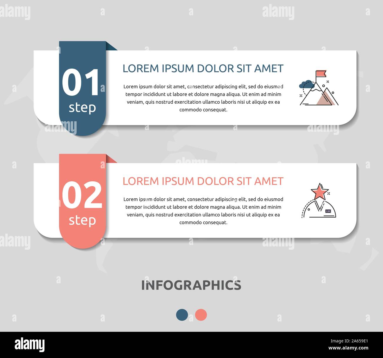 Vector infographic flat template. Rectangles for two diagrams, graph ...