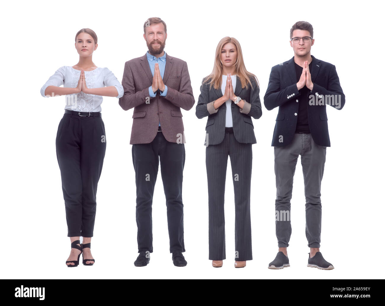 in full growth. portrait of a focused business team Stock Photo - Alamy