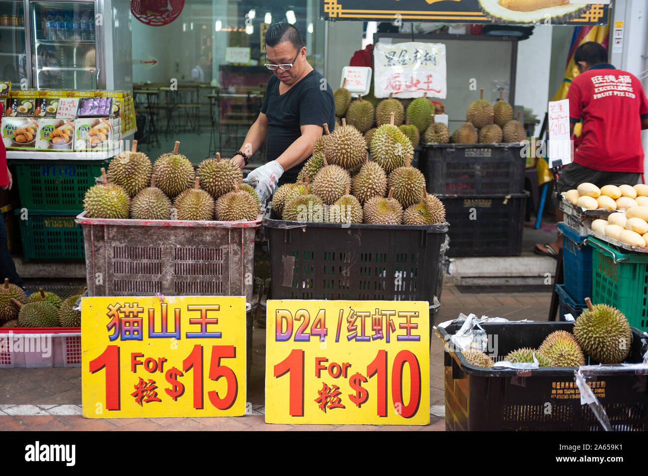 24.02.2019, Singapore, Republic of Singapore, Asia - A stall selling ...