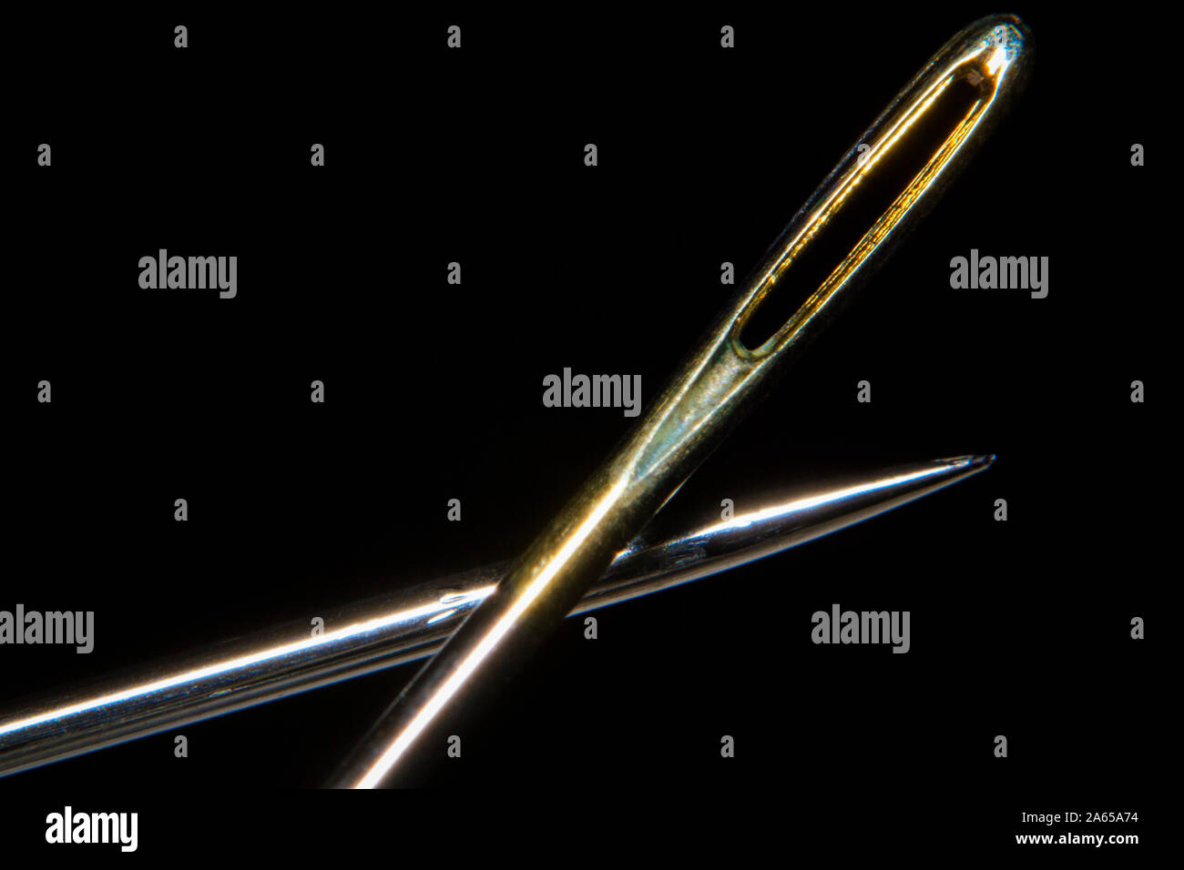 Macro shots sewing needles close-up picture Stock Photo - Alamy