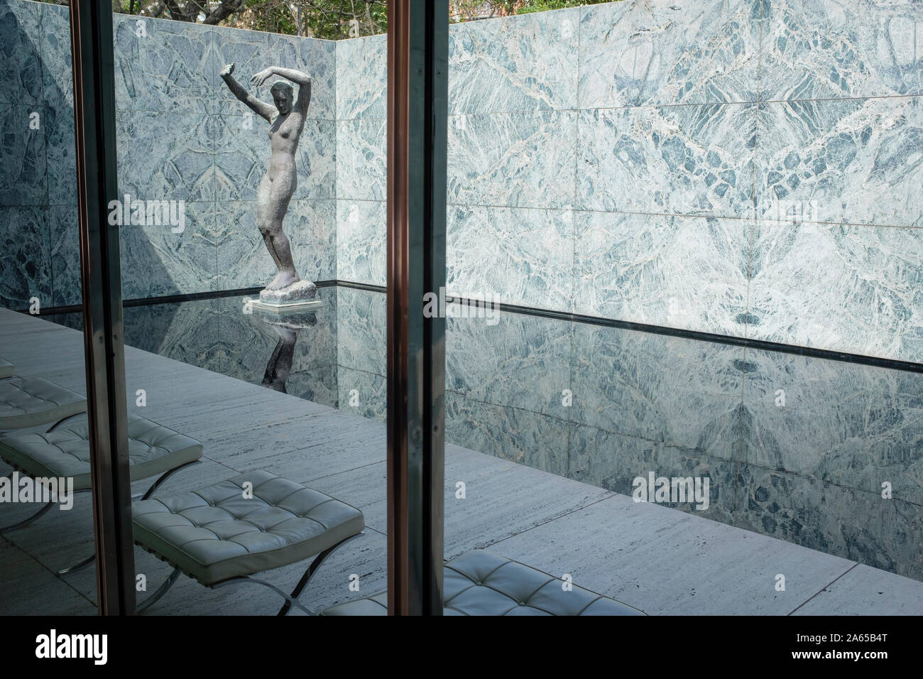 The Barcelona Pavilion, designed by Ludwig Mies van der Rohe and Lilly ...