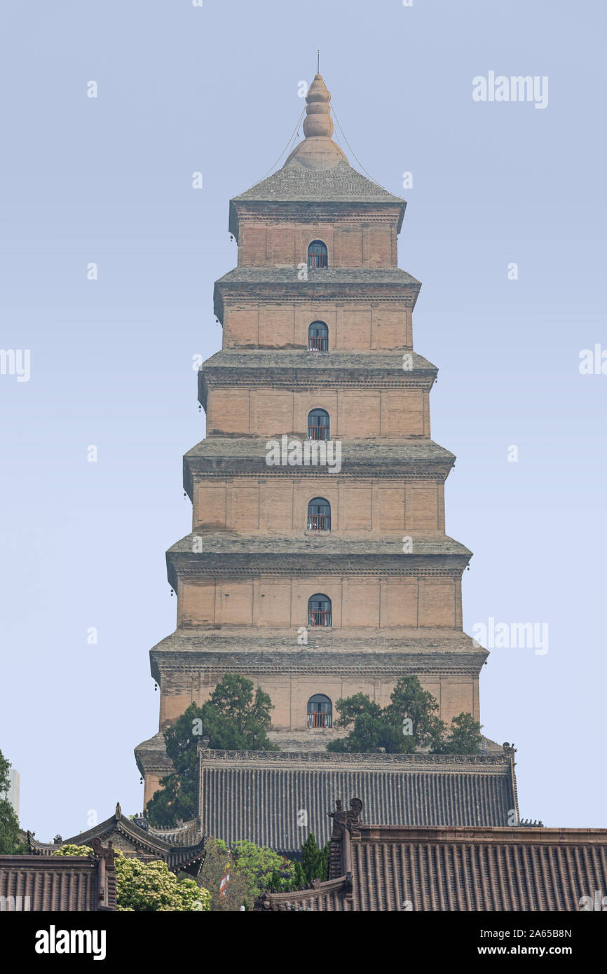 View of the Giant Wild Goose Pagoda, the symbol of Xi'an Stock Photo ...