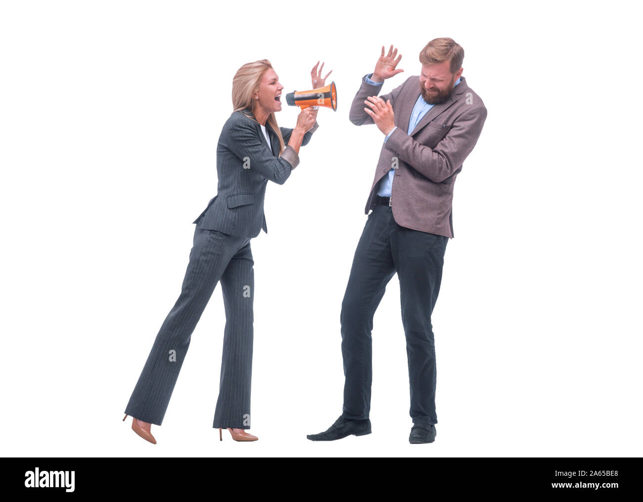 Manager shouting employee Cut Out Stock Images & Pictures - Alamy