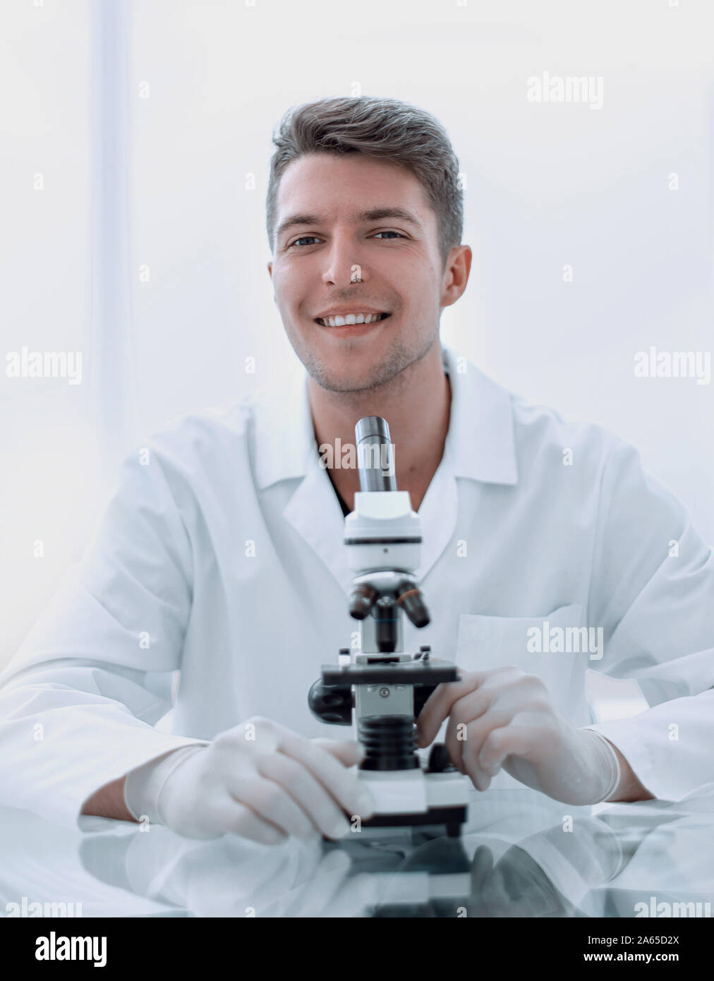 Technology sitting science expertise research microscope laboratory hi ...