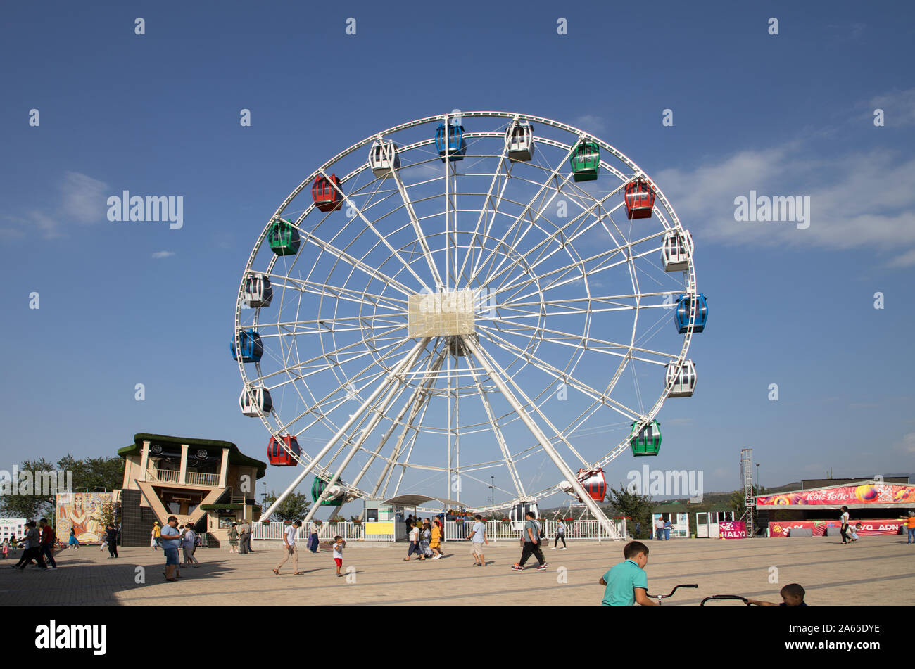 ferris wheel in tok-tobe park in the hills above almaty kazakhstan ...