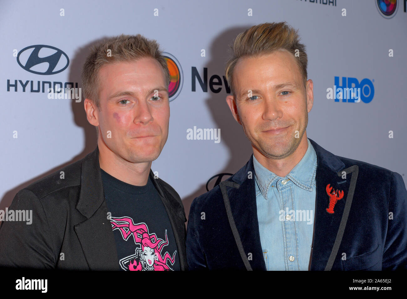 New York, United States. 24th Oct, 2019. Zachary Booth and Christopher ...