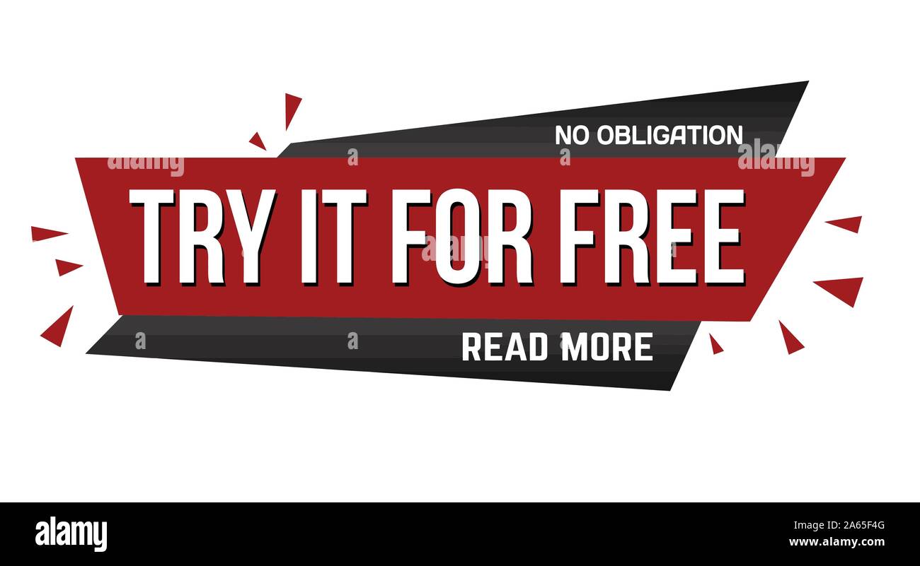 Try it for free banner design on white background, vector illustration ...