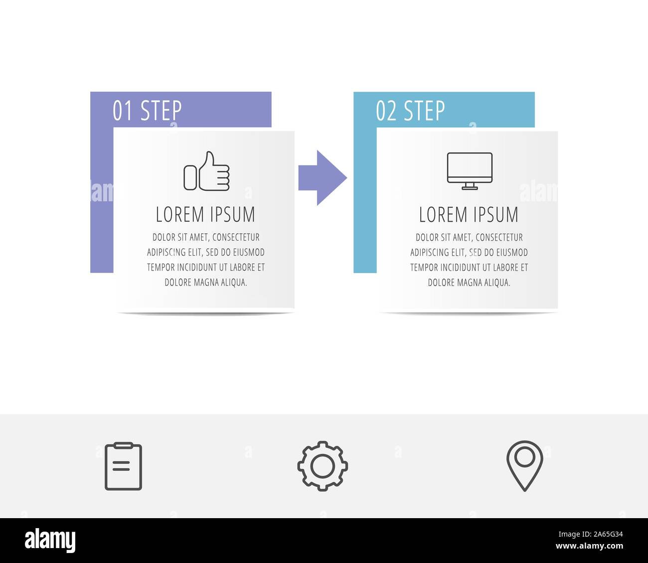 Vector infographic flat template. Rectangles with arrows for two ...