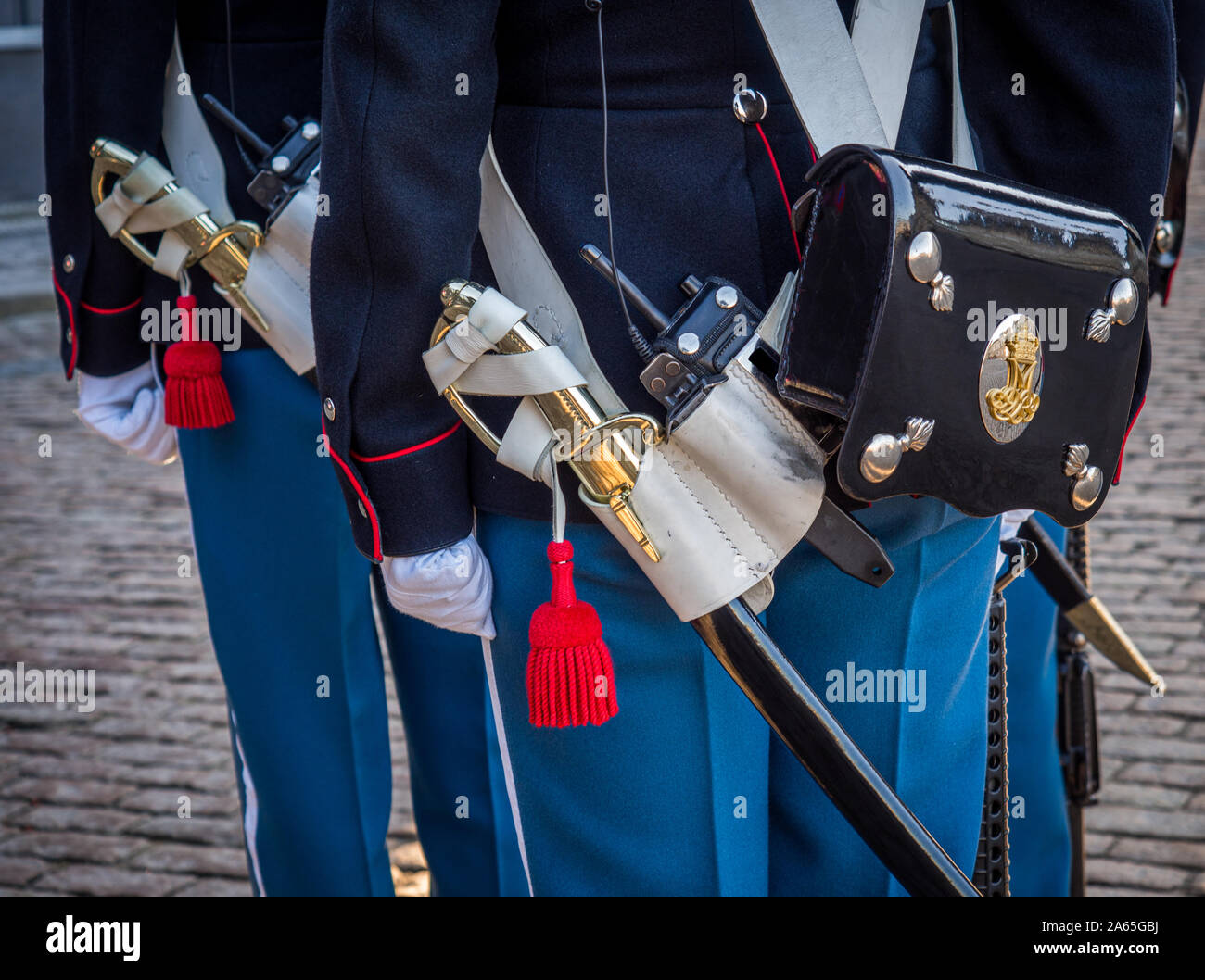 Two Guards on guard duty guarding Amalienborg or the Royal Palace. The ...