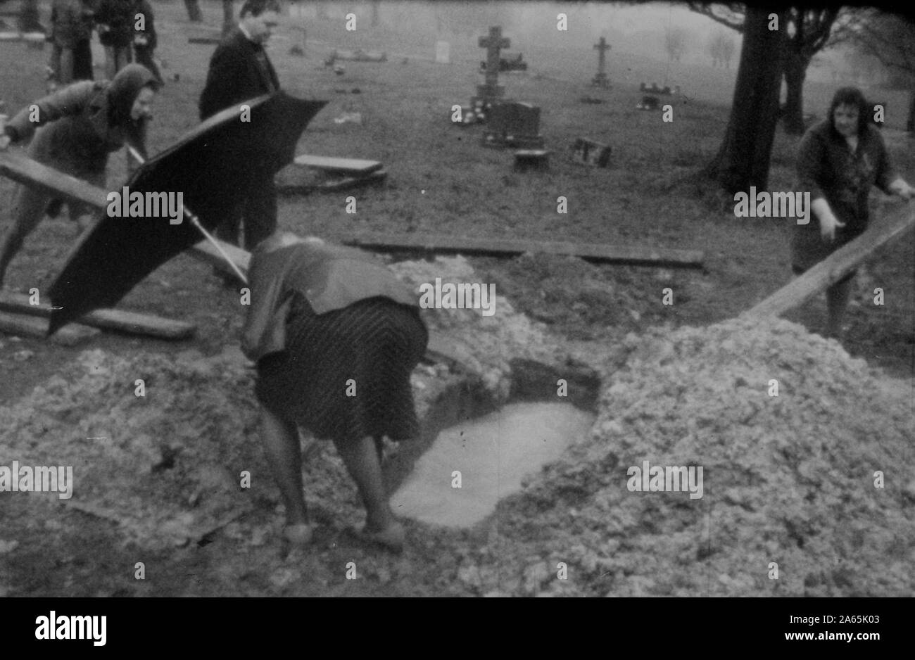 Torrential rain fails to deter angry women attempting to fill in the ...