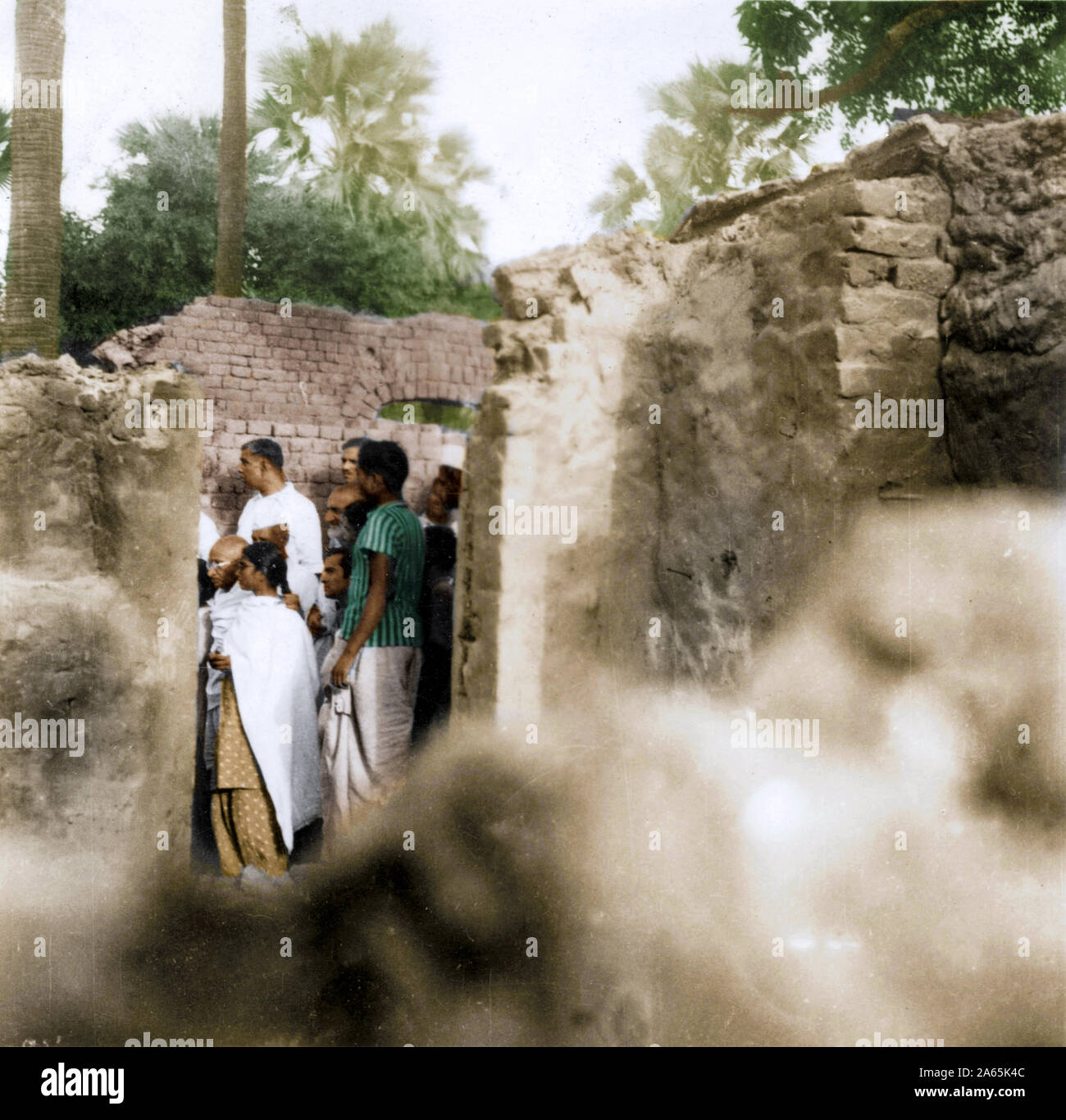 Mahatma Gandhi with Abdul Ghaffar Khan meeting during peace march ...