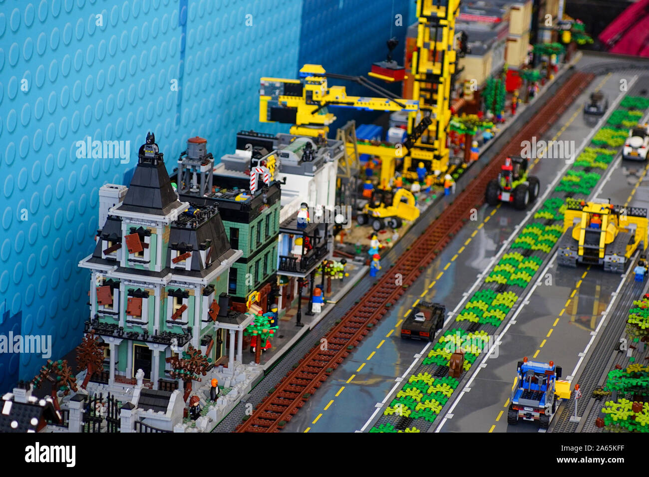 city scene from Lego building blocks at the Holon Children's museum ...