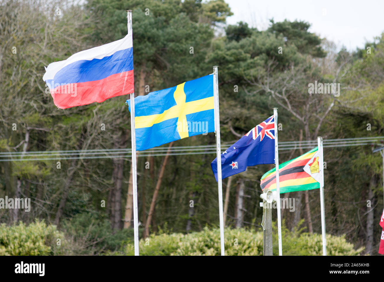 Three flags on flag poles hi-res stock photography and images - Alamy