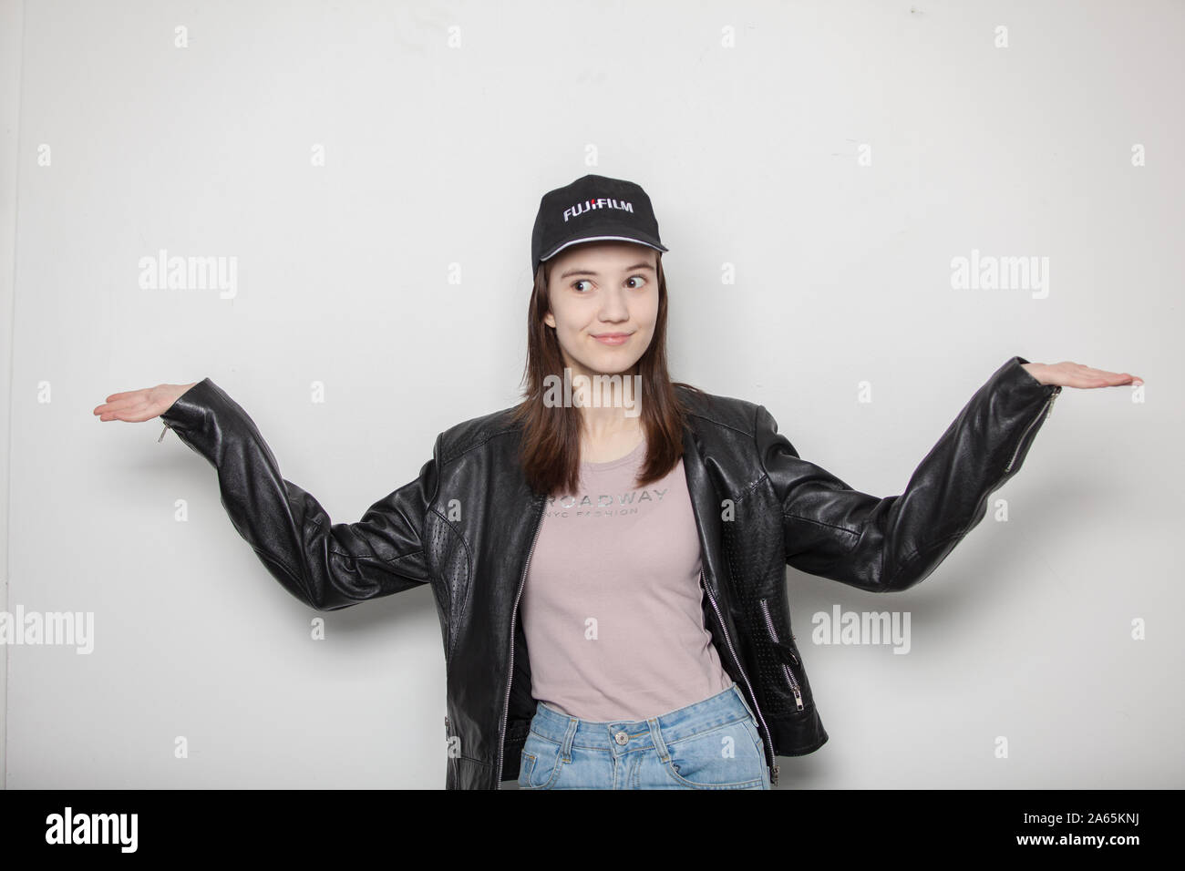 young woman, girl, photo session, various poses, different moods, smile ...