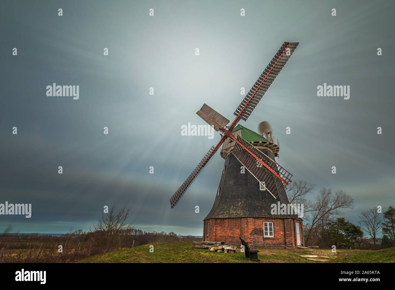 Windmühle Stove Mühlenmuseum Stock Photo - Alamy