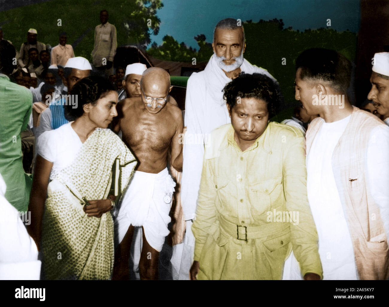 Mahatma Gandhi with Abdul Ghaffar Khan, New Delhi, India, Asia, June ...