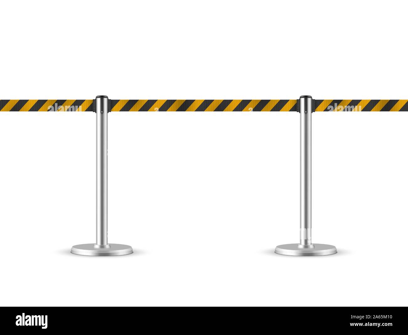Retractable belt stanchion seamless illustration. Portable ribbon ...