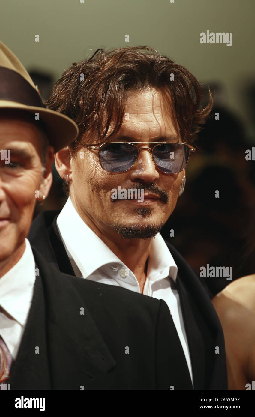 VENICE, ITALY - SEPTEMBER 06, 2019: Johnny Depp walks the red carpet ...
