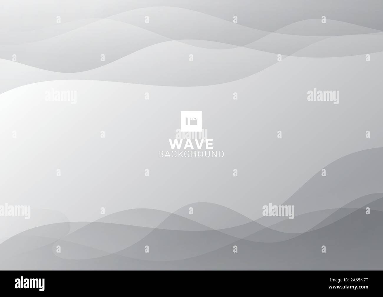 Abstract smooth wave gray gradient line overlapping on grey background ...