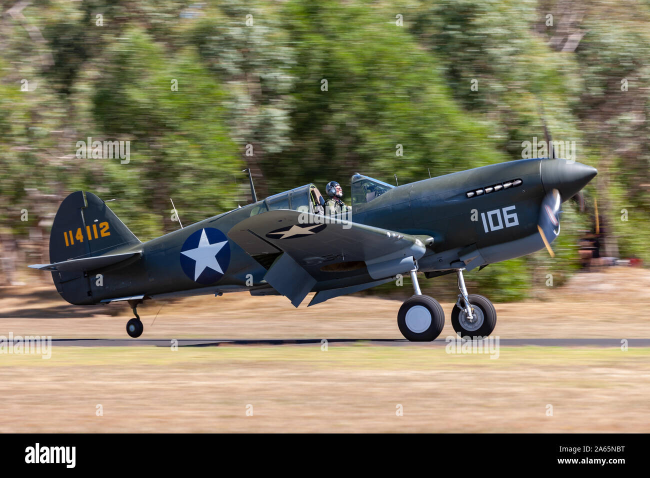Curtiss P-40F Kittyhawk fighter aircraft that served with the 44th ...