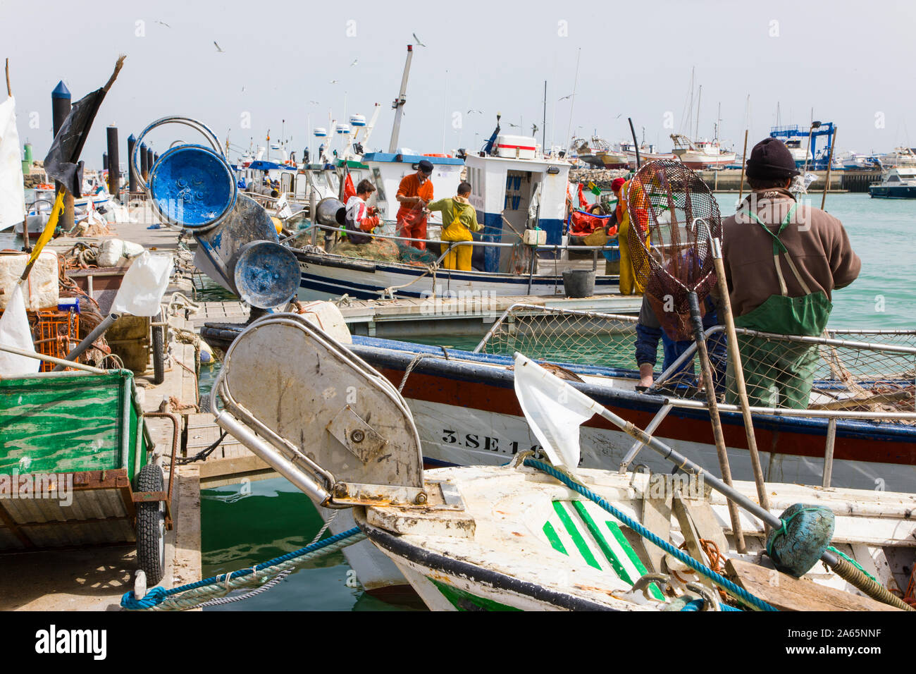 Chipiona fishing port, Chipiona, Cadiz, Andalusia, Spain, Europe Stock ...
