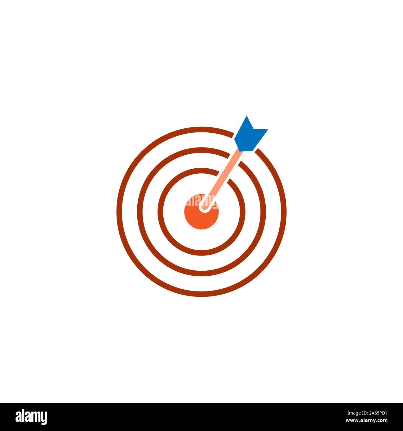 Goal, target icon. Vector illustration, flat design Stock Vector Image ...
