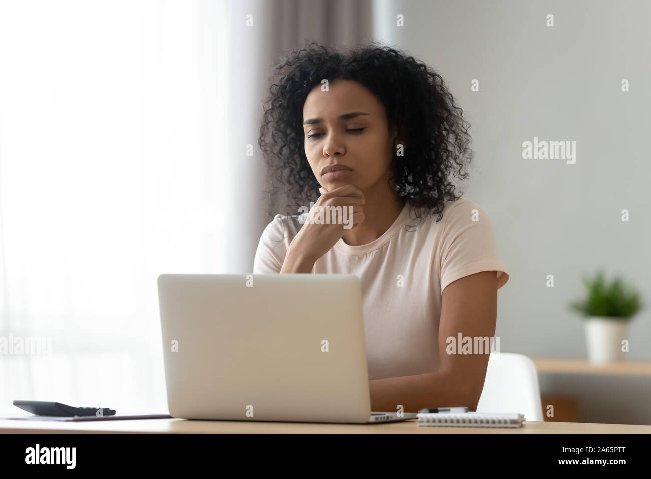 African american girl working on laptop hi-res stock photography and ...