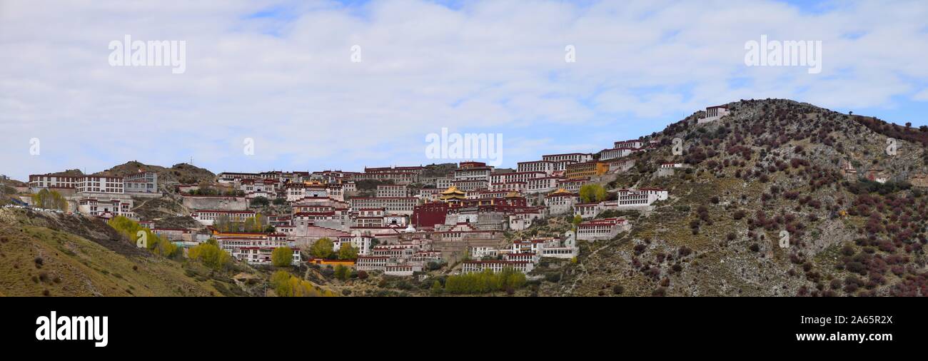 Ganden Monastery located at the top of Wangbur Mountain is one of the ...