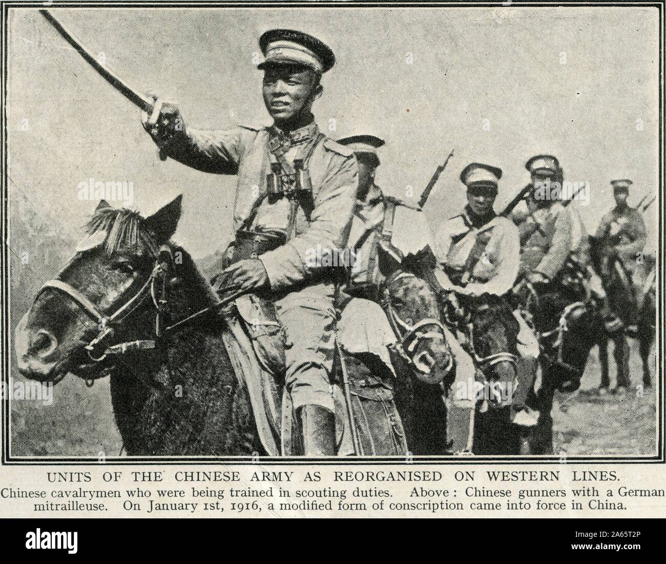 Chinese Cavalrymen who were being trained in scouting duties, gunners ...