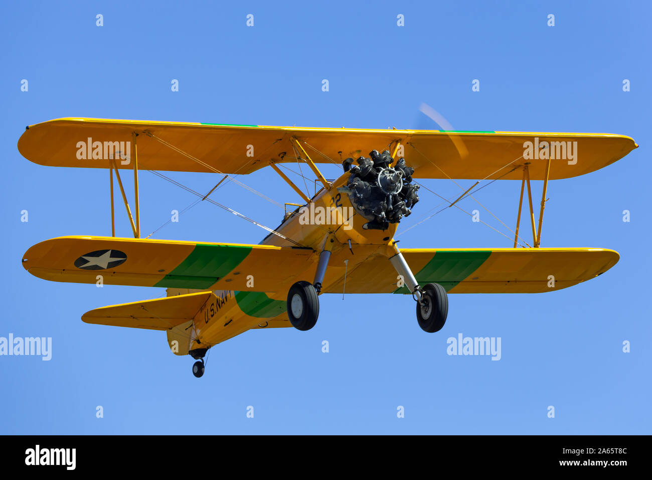 1941 Boeing Stearman (A75N1) vintage biplane aircraft used by the ...