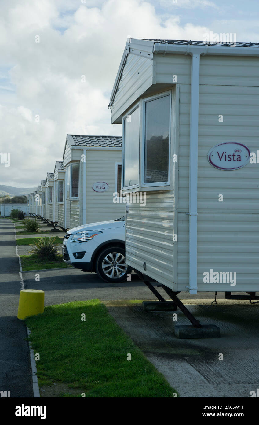 Caravan park in the village of Clarach along the Coastal path on ...