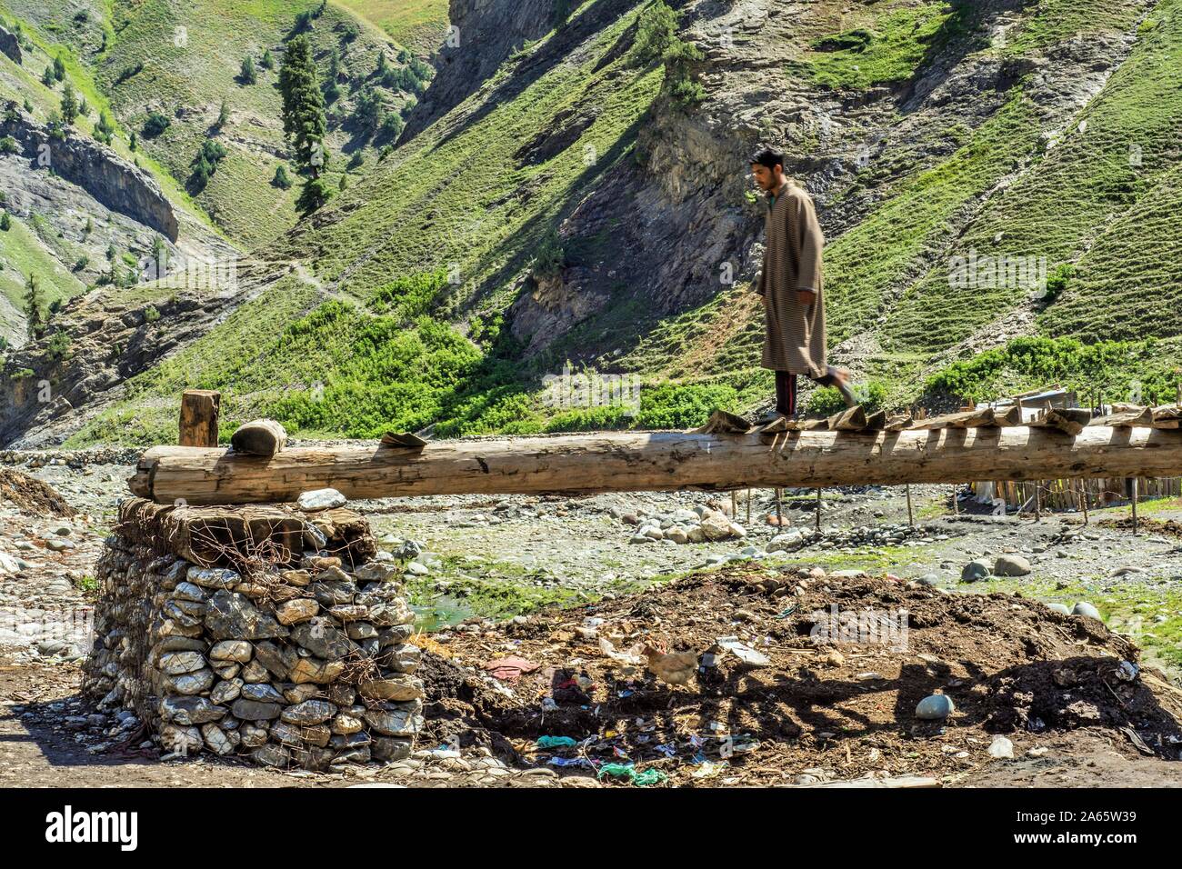 Log bridge hi-res stock photography and images - Alamy