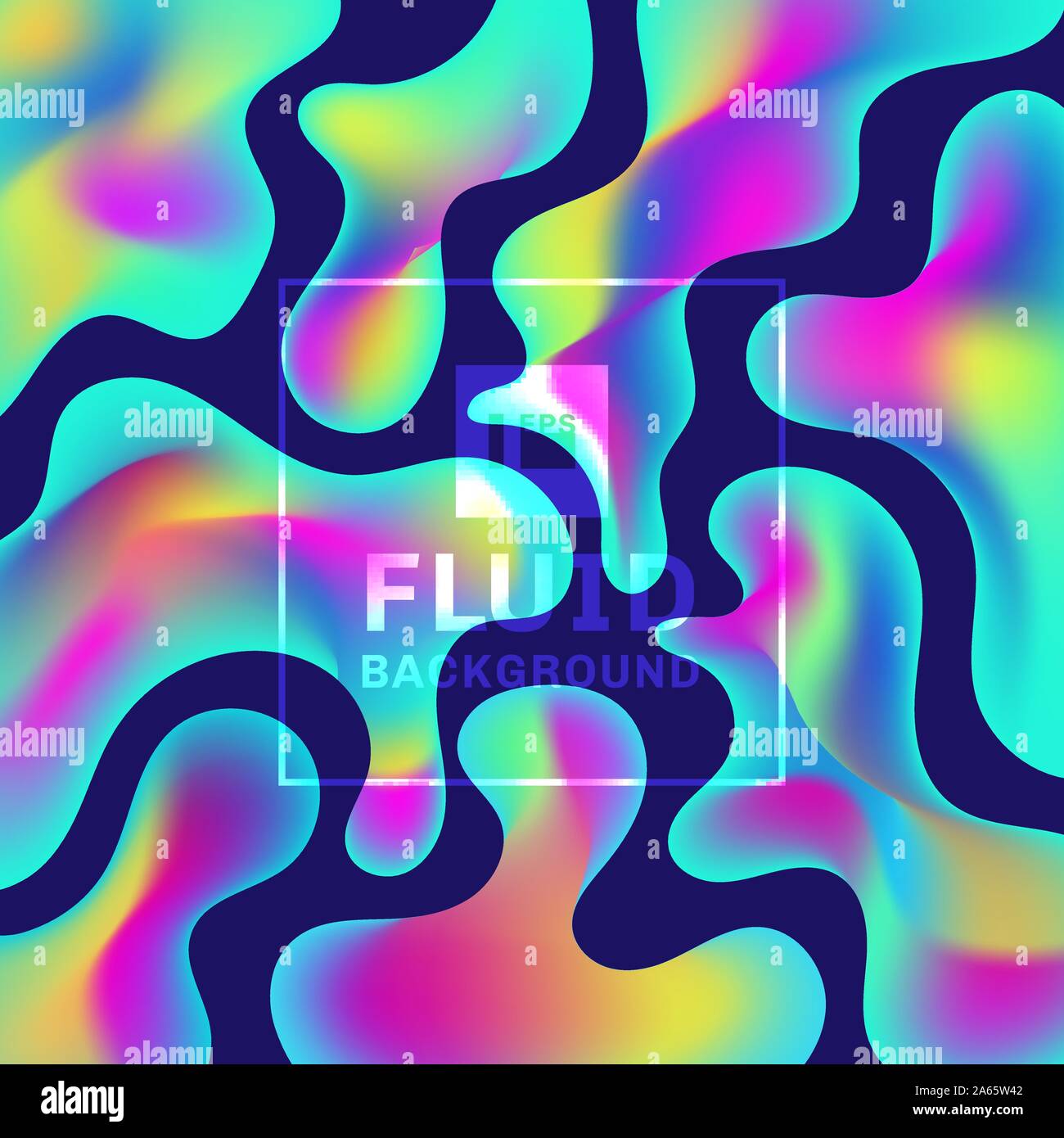 Abstract trendy fluid shape vibrant gradient colors background. Liquid ...