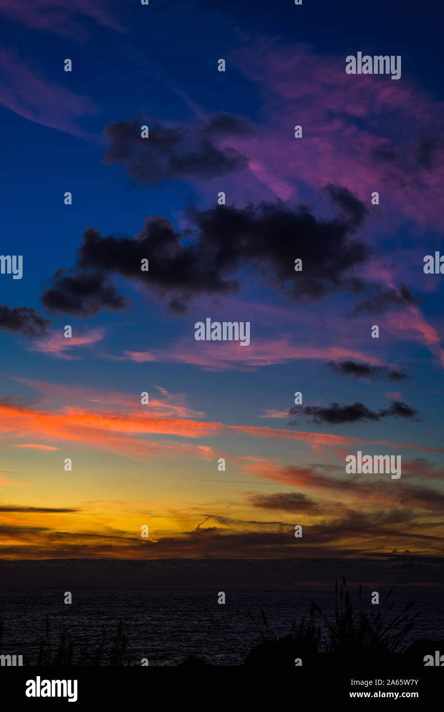 Unusual sunset colors Stock Photo - Alamy