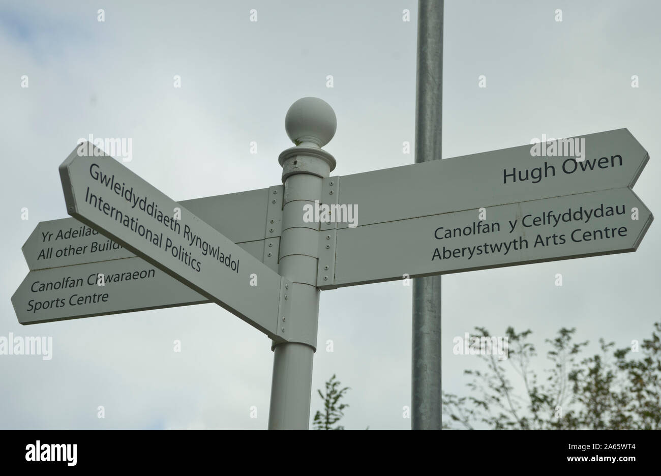 Welsh university sign hi-res stock photography and images - Alamy