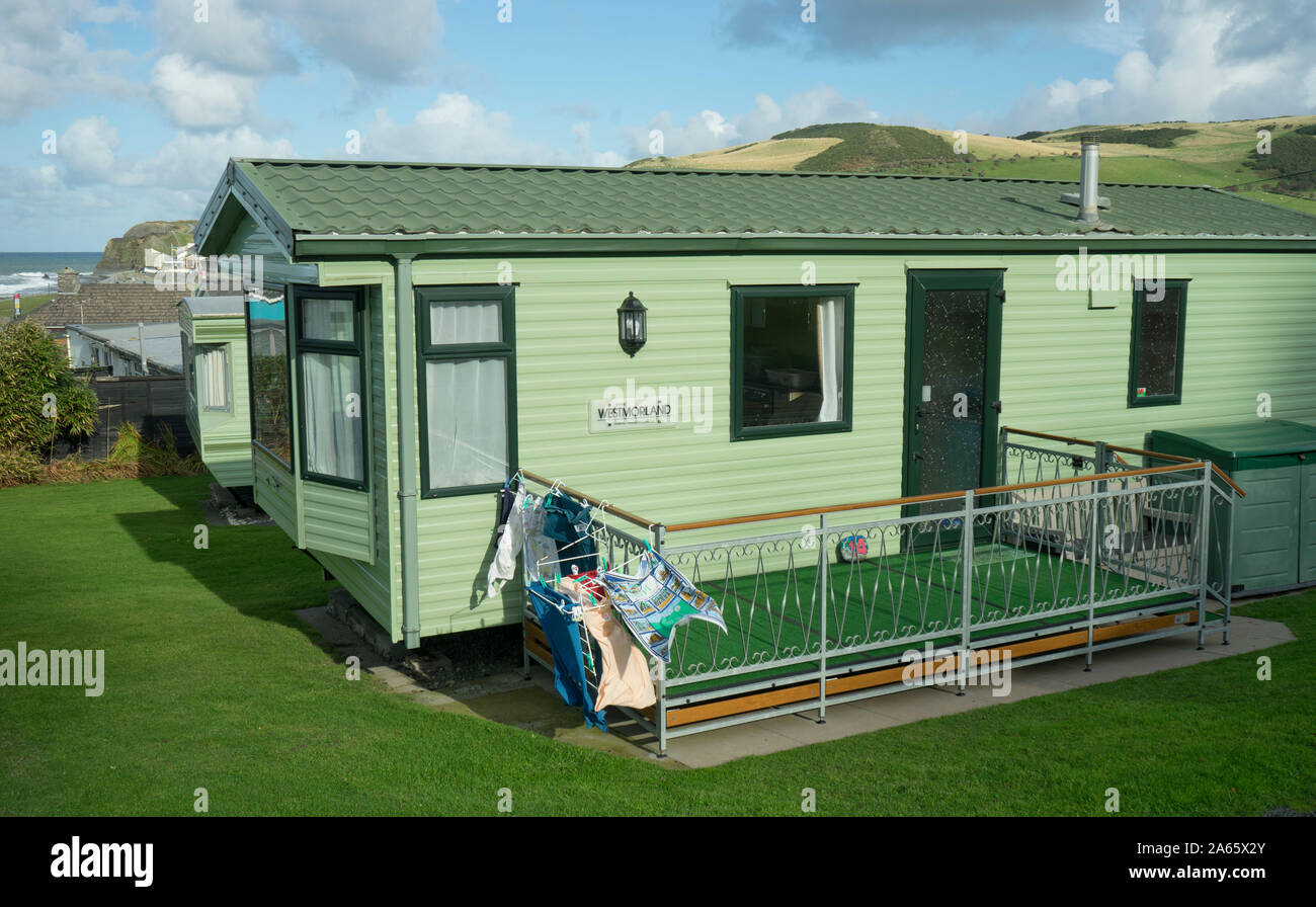 Caravan park in the village of Clarach along the Coastal path on ...