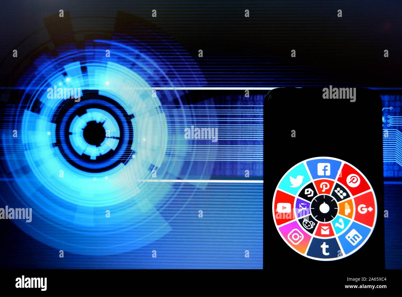 October 23, 2019, India: In this Photo illustration different Social ...