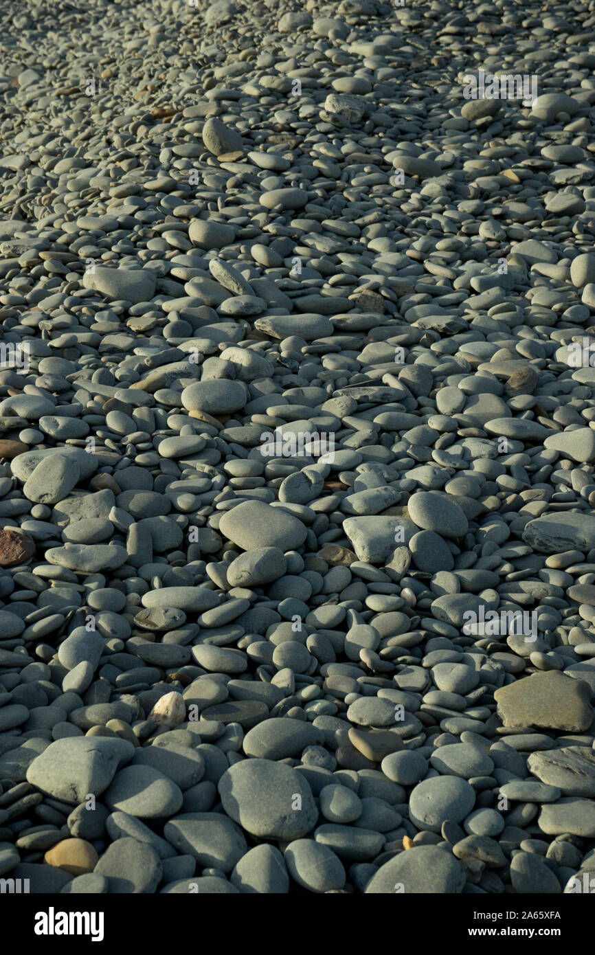 Beach with stacked limestone strata in Ceredigion, Wales,UK Stock Photo ...