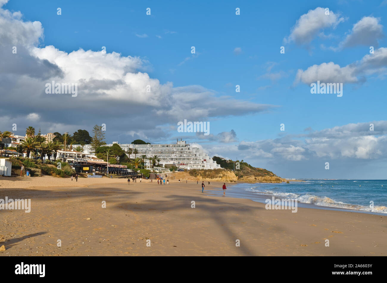 Oura beach scene in Albufeira. Algarve, Portugal Stock Photo - Alamy