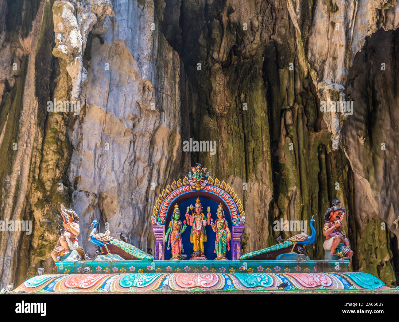 Batu Caves Kuala Lumpur Selangor, Malaysia. March 18 2019. A view of the inside of the caves at ...