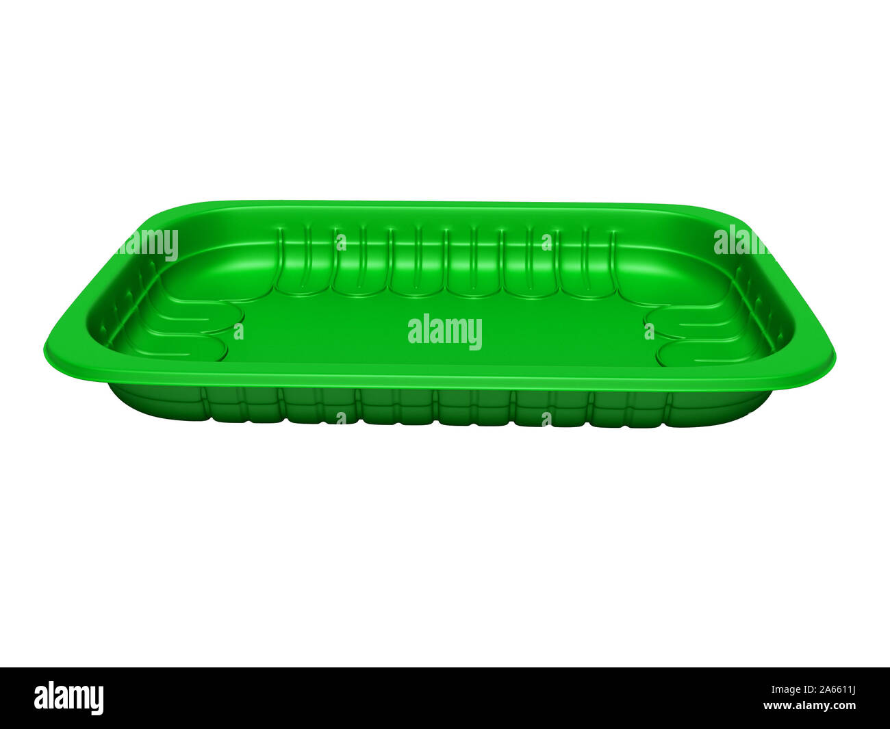 Green kitchen tray isolated 3d render on white background no shadow ...