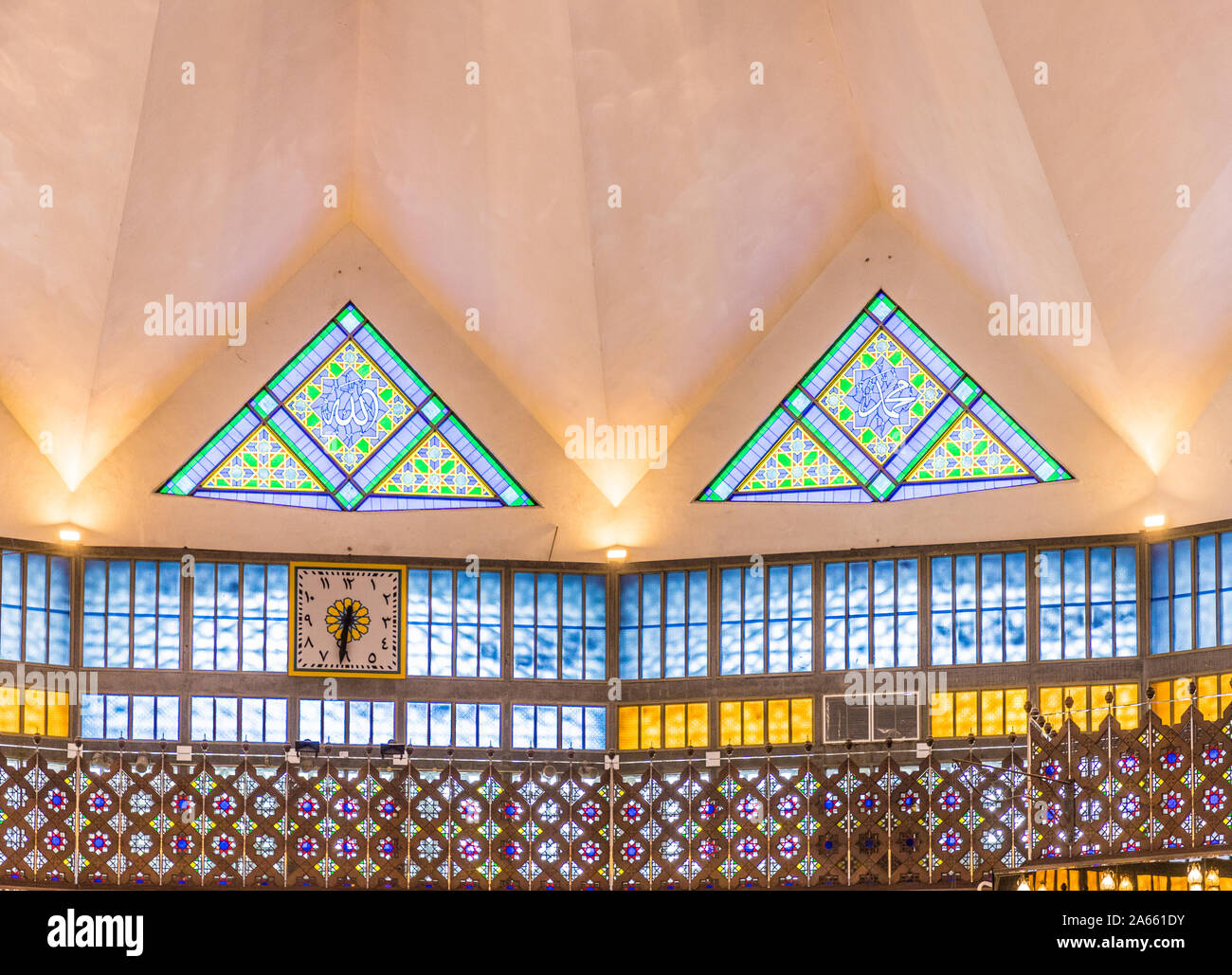 Kuala Lumpur malaysia. March 17 2019. Interior of The national Mosque ...