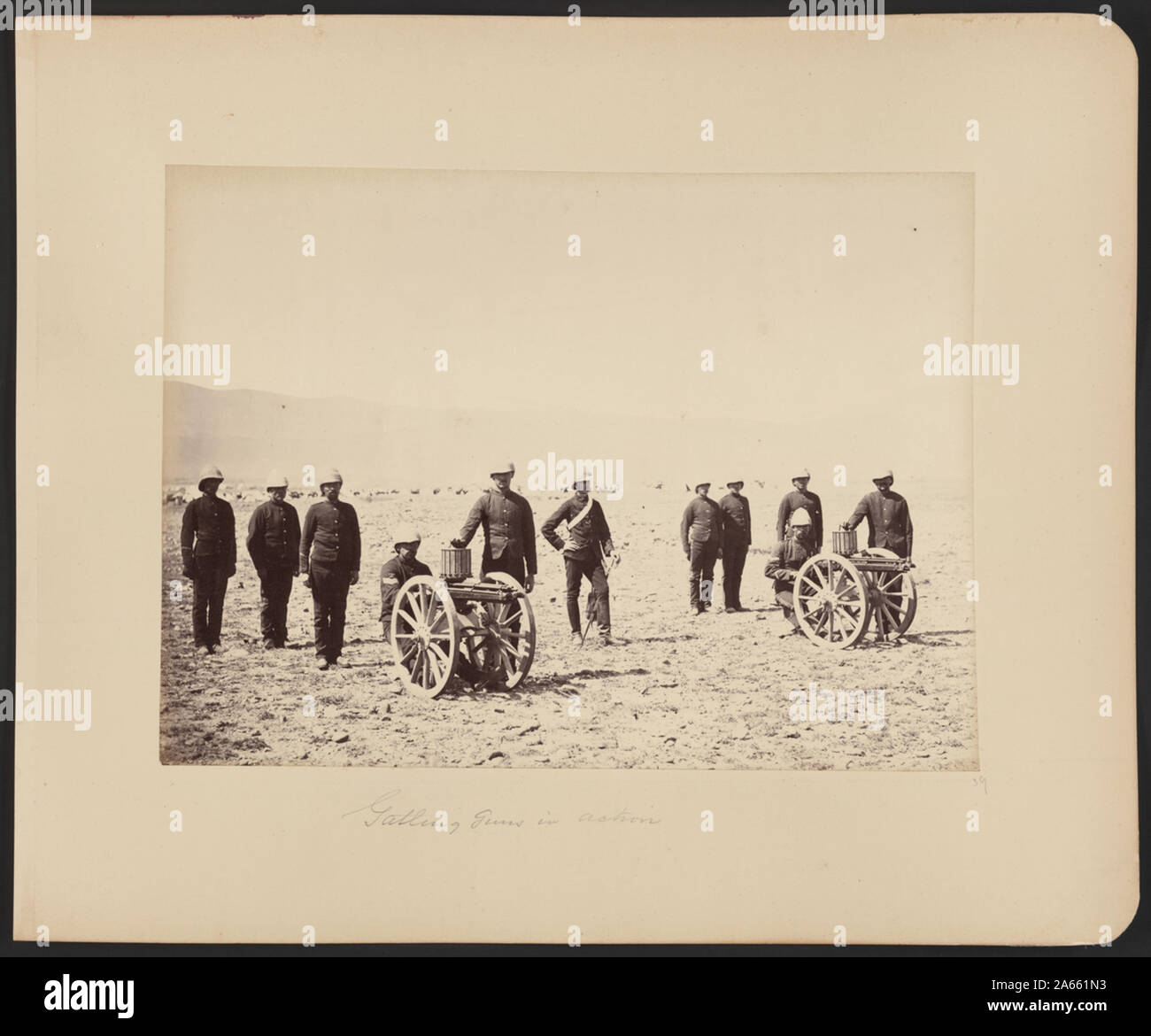 Gatling Guns in Action Stock Photo - Alamy